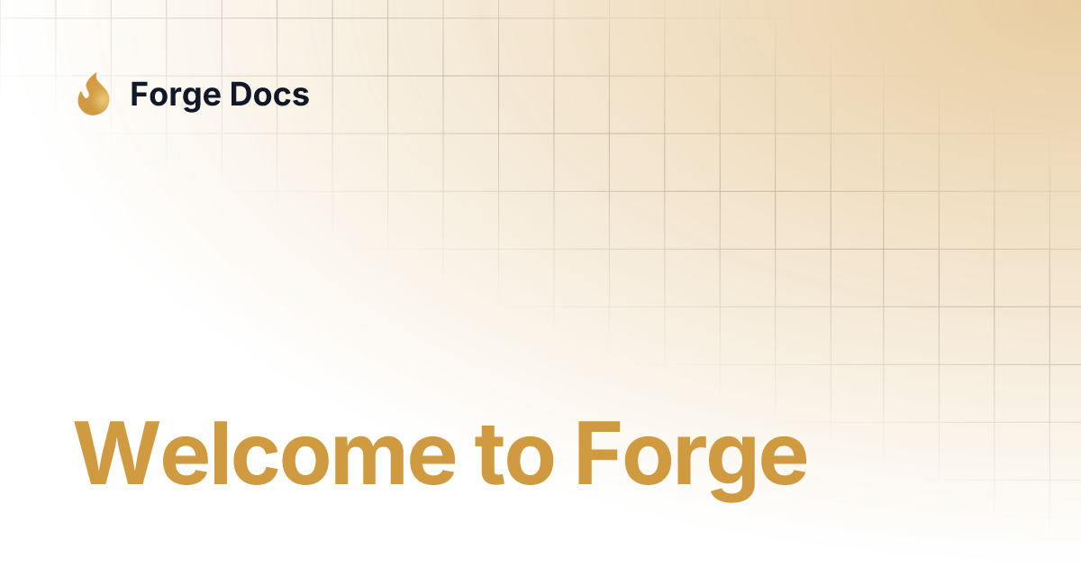 Welcome to Forge | Forge Docs